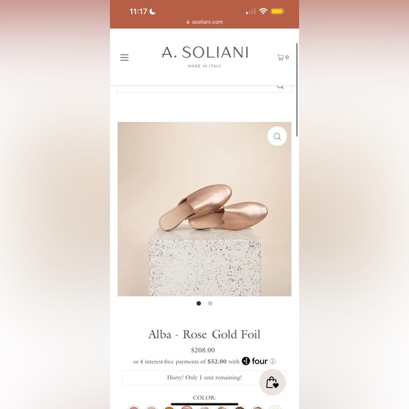 asoliani | Shoes | New Asoliani Slides Size 39 Rose Gold Taps On Only ...